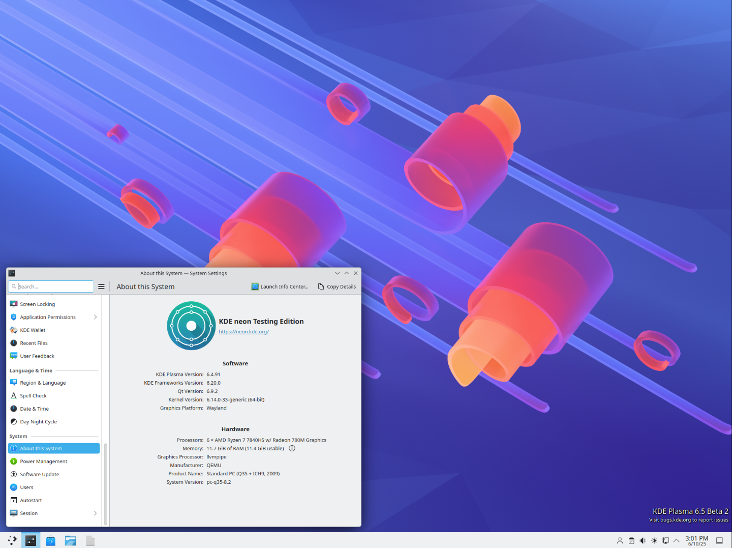 KDE neon testing now with Plasma 6.5 beta 2 – KDE neon Developers' Blog